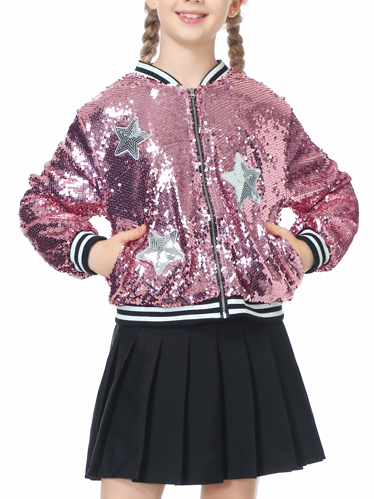 Girls Sequin Jacket Long Sleeve Kids Bomber Coats – LOlanta Official Site