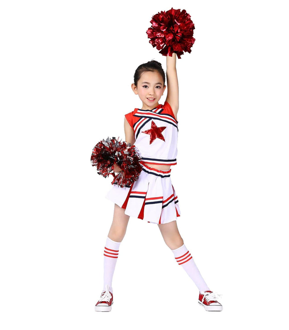 [VIP]Girl's Cheering Squad Costume Match Pom Poms Socks